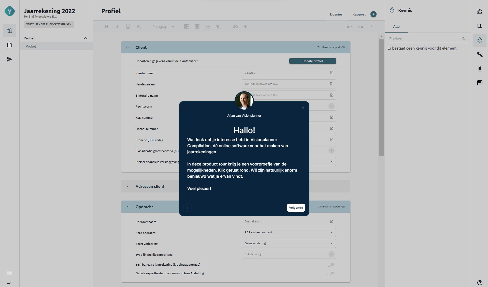 Jaarrekening rapportage software | Compilation | Visionplanner